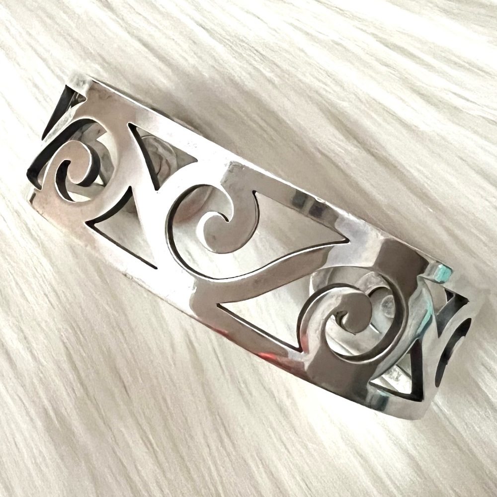 James Avery Retired Wave Swirl Heavy Thick Wide Cuff … - Gem